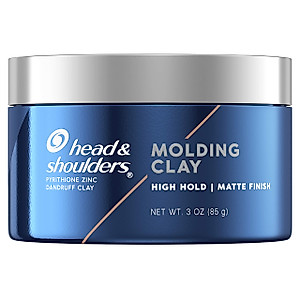 Head & Shoulders Anti-Dandruff Molding Hair Clay for Men, Strong Hold, Matte Finish, 3 Oz