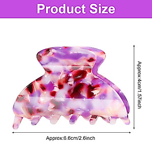 WILLBOND 6 Pieces Medium Hair Claw Clips for Thin Hair 2.6 Inch Tortoise Shell Clip Banana Jaw Hairpin French Style Barrettes Head Accessories for Women Girls(Cute Patterns)