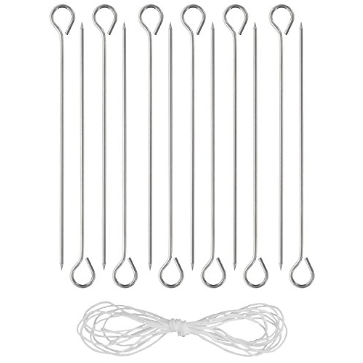 Ram-Pro Poultry Lacing Kit - Roasting Supplies Stainless Steel Food Skewers Grill Delicious Kebab Sticks, Durable Meat Rolls Steel pin for Kitchen & Dinning (2 Pack)