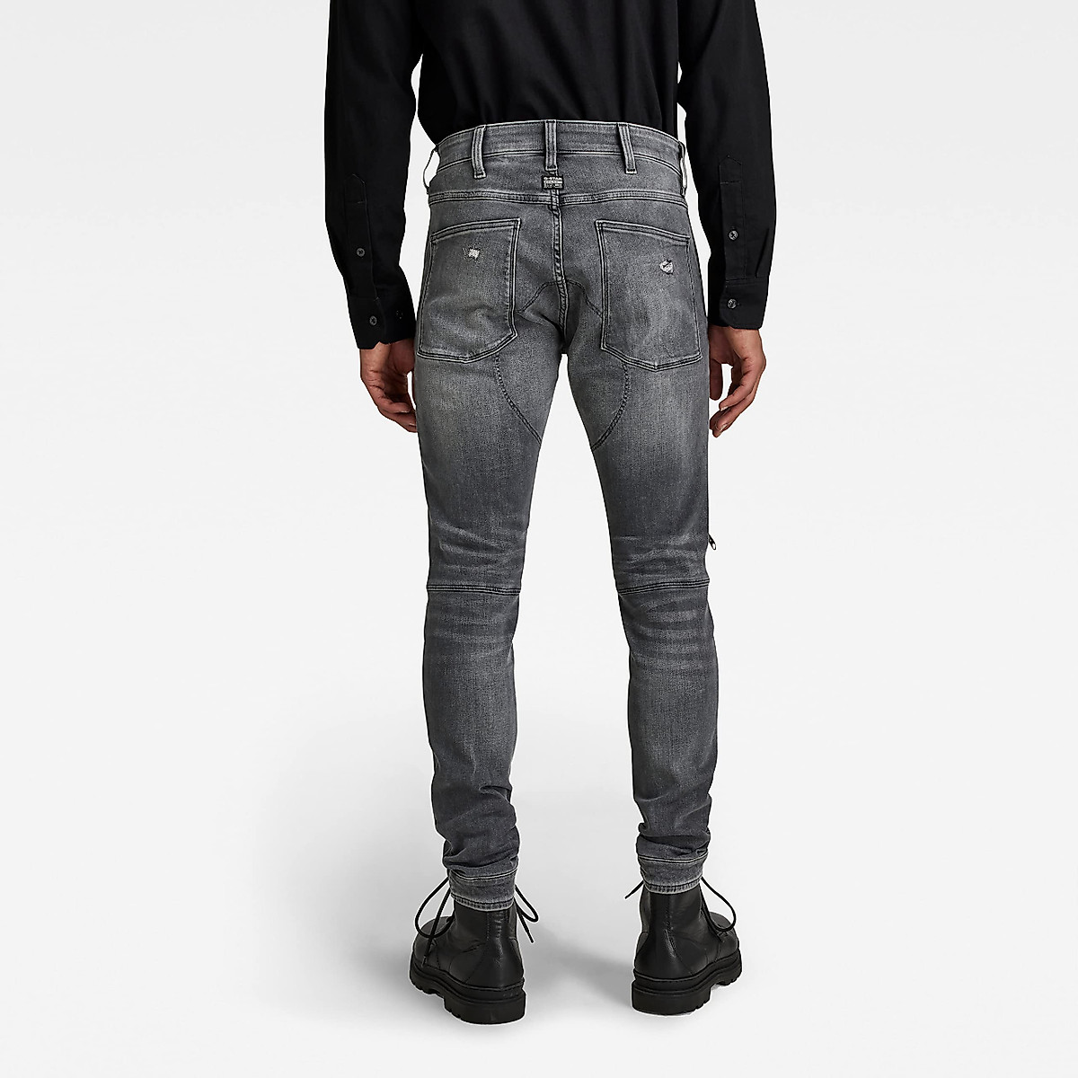 G-STAR 5620 3D Zip Knee Skinny Fit Jeans, Vintage Ripped Basalt, 32W x 34L