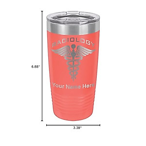 LaserGram 20oz Vacuum Insulated Tumbler Mug, Radiology, Personalized Engraving Included (Coral)