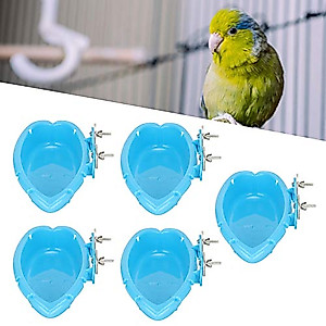 5Pcs Bird Bath Tub, Parrot Bathtub, Bird Plastic Bath Bathing Tub Shower Bathtub, Parrot Food Water Bowl, Parrot Feeder