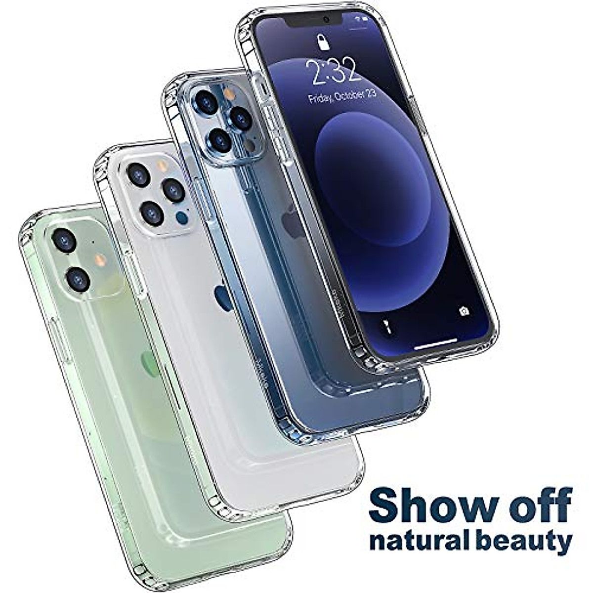 Mkeke Compatible with iPhone 12 Case/Compatible with iPhone 12 Pro Case, Clear Shockproof Protective Phone Cases Slim Thin Cover for iPhone 12/12 Pro 6.1 inch Released in 2020