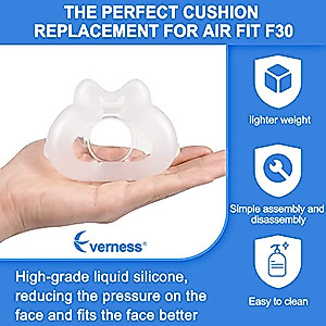 Replacement Cushion (M) & Frame Compatible with F30, Snug Fit & Reliable Seal, Excellent-Value Replacement Supplies by Everness (M)