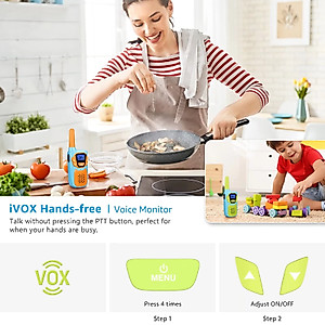 Topsung Walkie Talkies for Kids Adults Long Range Rechargeable 2 Pack, USB Walkie Talkies for Teen Girls Boys Age 3-12, NOAA 2 Way Radio Walkie Talkies for Family Camping Hiking Boating Fishing