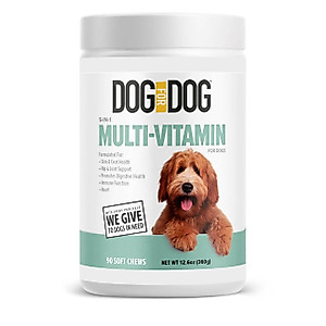 DOG for DOG Multivitamins Chewable for Dogs | 5 in 1 Dog Vitamins and Supplements for Small and Large Dogs | Dog Chews with Probiotics, Omega Acids, Glucosamine for Joint and Heart Health | 90 Chews