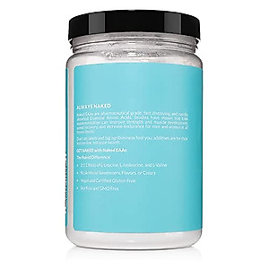 Naked EAAs Amino Acids Powder - 50 Servings - Vegan Unflavored Essential Amino Acids 500 Grams - Instantized All Natural EAA Powder Supplement