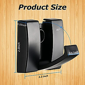 Folding Hideaway Coat Hooks 4 Pieces Heavy Duty Wall Hooks Black Towel Hooks for Bathrooms Retractable Coat Hook Space Aluminum Wall Hooks Hanging Hooks for Closet Scarf Hat Robe Key Purse Bag