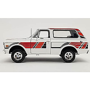 1972 Chevy K5 Blazer White with Graphics Feathers Edition Limited Edition to 852 Pieces Worldwide 1/18 Diecast Model Car by Acme A1807705