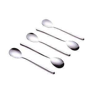 Miupoo Spoons,Stainless Steel Long handled soup spoons,Silver,10 Piece (8.7x1.6 Inches)