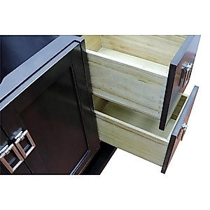 Bellaterra Home Monterey 49" Rectangle Sink Solid Wood Vanity in Brown/Gray Granite Stone