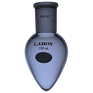 Laboy Glass 100mL Pear Shaped Boiling Flask Heavy Wall Recovery with 24/40 Joint Joint Flask for Small-Scale Apparatus Lab Glassware Lab Glassware