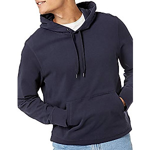 Amazon Essentials Men's Lightweight French Terry Hooded Sweatshirt, Dark Navy, Large