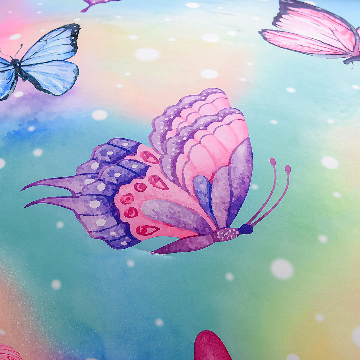 Btargot 3 Piece Purple Butterfly Girls Kids Adults Queen Size Comforter Set, Lightweight Soft All Season Bedding Set with 2 Pillowcases