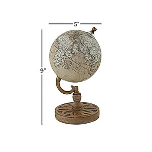 Deco 79 Wood Globe, 5" x 5" x 9", Beige