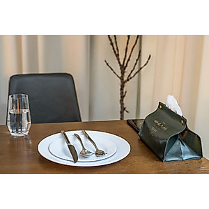 Plastic Plates Disposable 60 PCS, Heavy Duty 30 Dinner Plates 10.25" and 30 Dessert Plates 7.5", White Plates for Party