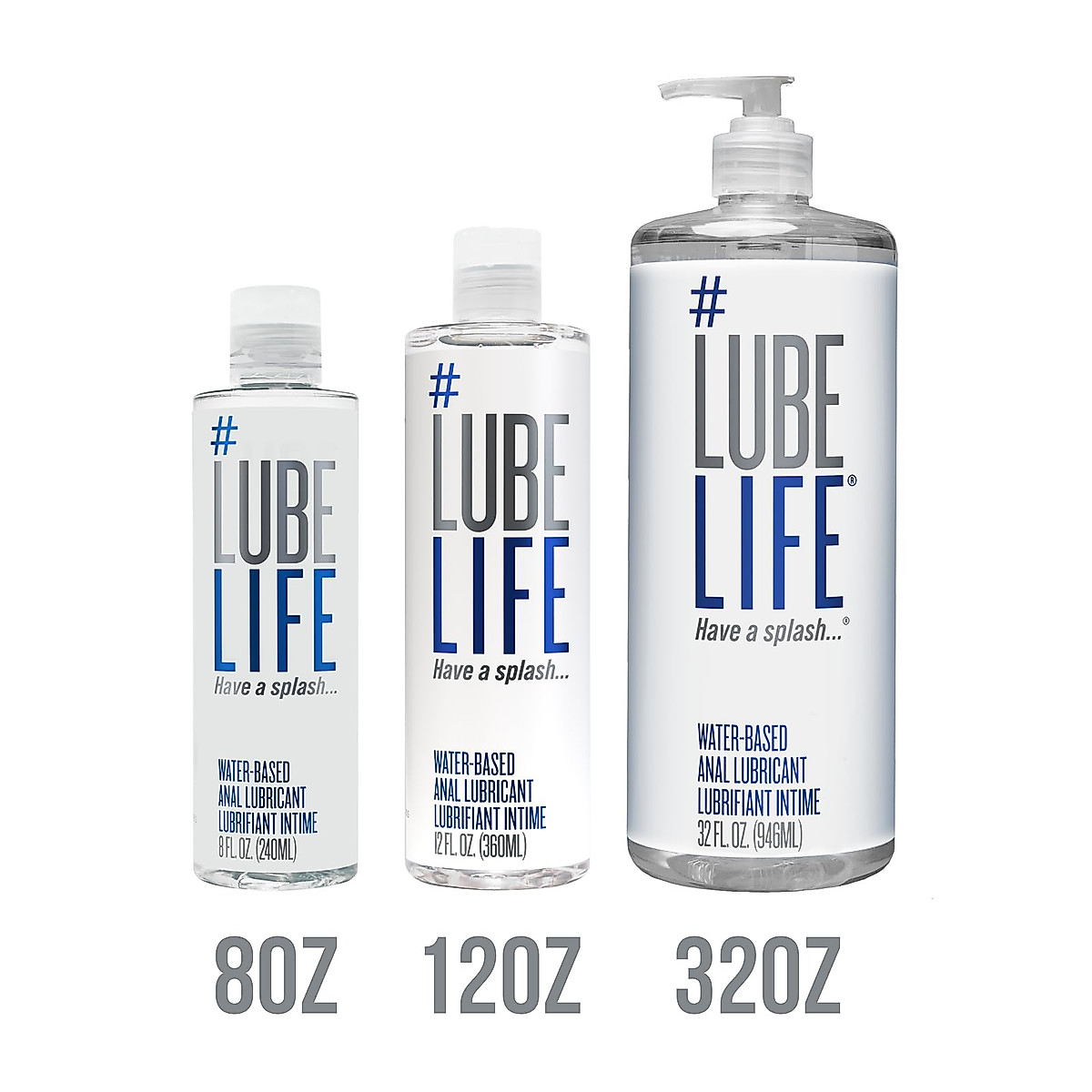 Lube Life Water-Based Anal Lubricant, Personal Backdoor Lube for Men, Women and Couples, Non-Staining, 8 Fl Oz