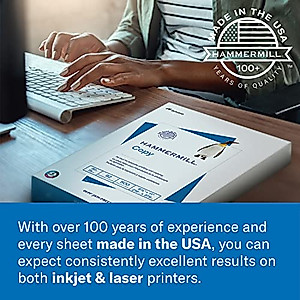 Hammermill Printer Paper, Fore Multipurpose 24 lb Copy Paper, 8.5 x 11 - 1 Ream (500 Sheets) - 96 Bright, Made in the USA, 103283R
