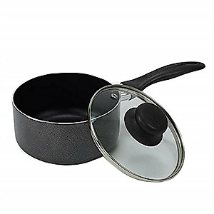Bene Casa - Non-Stick Aluminum Saucepan with Lid - 2 Qt. Capacity - Oven and Dishwasher Safe - Cool Touch Handle