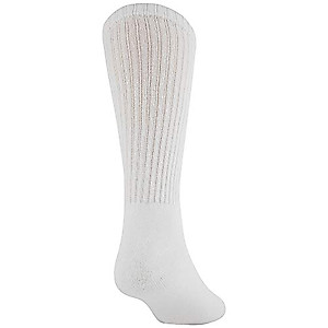 GOLDTOE Men's 656s Cotton Crew Athletic Socks, Multipairs, White (6-Pairs), Large