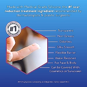 ScarAway Silicone Scar Gel, Helps Improve Size, Color & Texture of Hypertrophic & Keloid Scars from Injury, Burns & Surgery, Water Resistant, 10g (0.35 Oz)