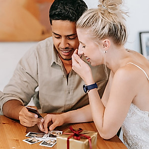 SNBLK Galaxy Watch 5 Band, 40mm-44mm, Soft Silicone, Flower Design, Navy Blue