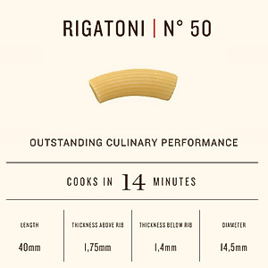Rummo Italian Pasta Rigatoni No.50, Always Al Dente (5 Pack, 16 oz Each)