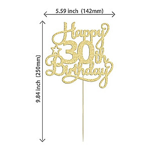1 Pack Happy 30th Birthday Cake Topper Gold Glitter 30 & Fabulous Cheers to 30 Years Old 30th Birthday Cake Pick for Celebrating 30th Birthday Anniversary Party Cake Decorations Supplies