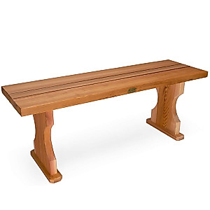 All Things Cedar BB45 Cedar Backless Bench | 4ft Wood Bench Indoor & Outdoor | Handcrafted with Western Red Cedar | Perfect for Patio, Garden, Picnic & Poolside | 45x14x17