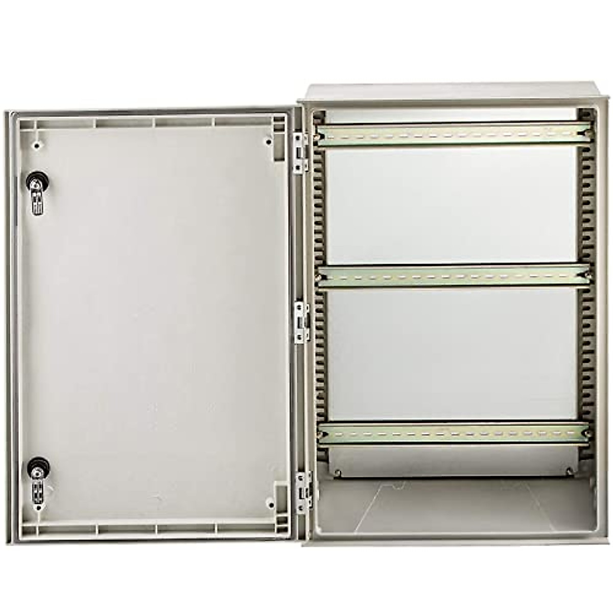 VEVOR Fiberglass Enclosure 23.6 x 15.7 x 9.1" Electrical Enclosure Box NEMA 3X Electronic Equipment Enclosure Box IP65 Weatherproof Wall-Mounted Electrical Enclosure With Hinges & Quarter-Turn Latches