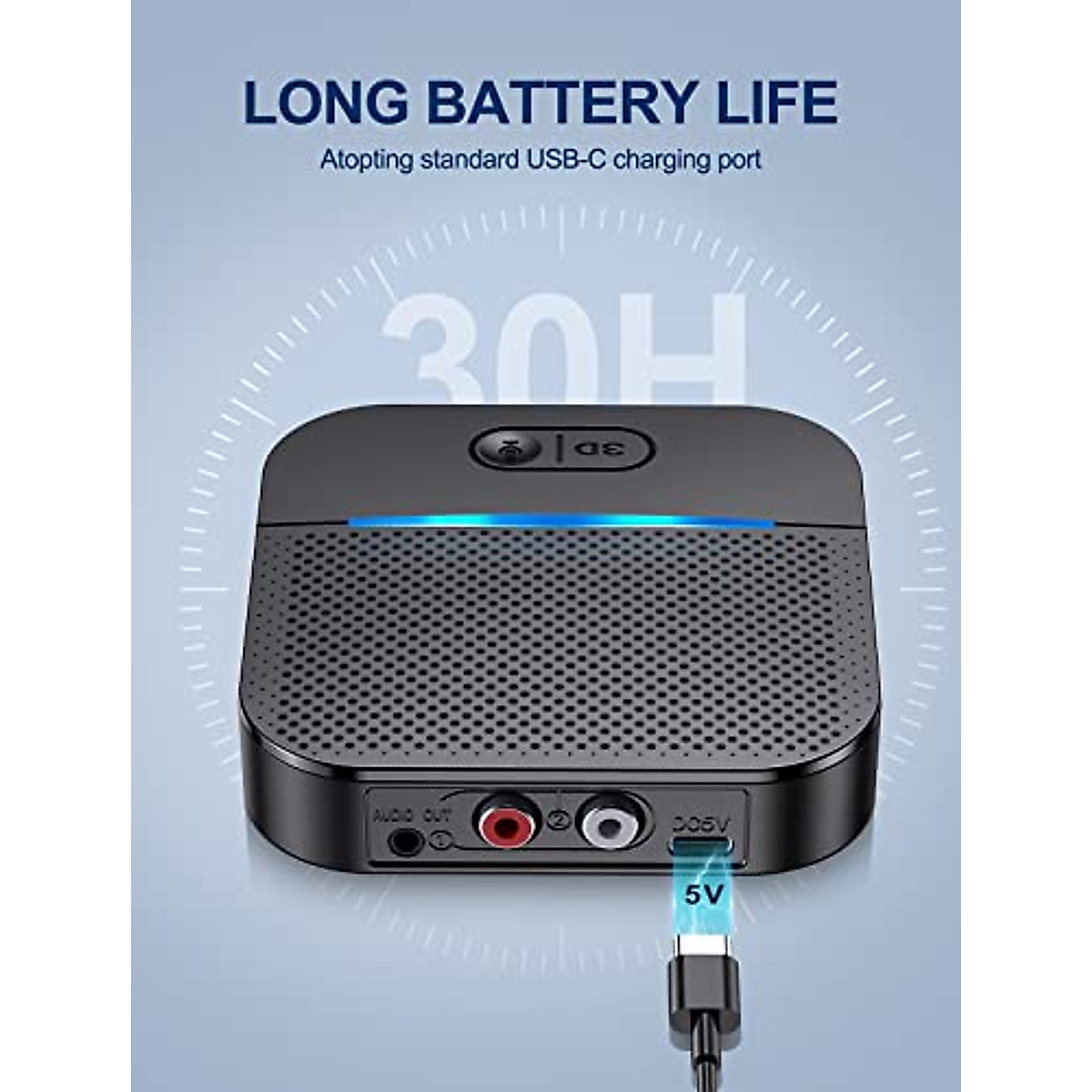 COMSOON Bluetooth Receiver for Car/Home Stereo/Speakers, 3D Surround Sound Bluetooth Car Stereo Digital Media Receivers for Music Streaming/Hands-Free Calling + 3.5mm AUX/RCA Cable