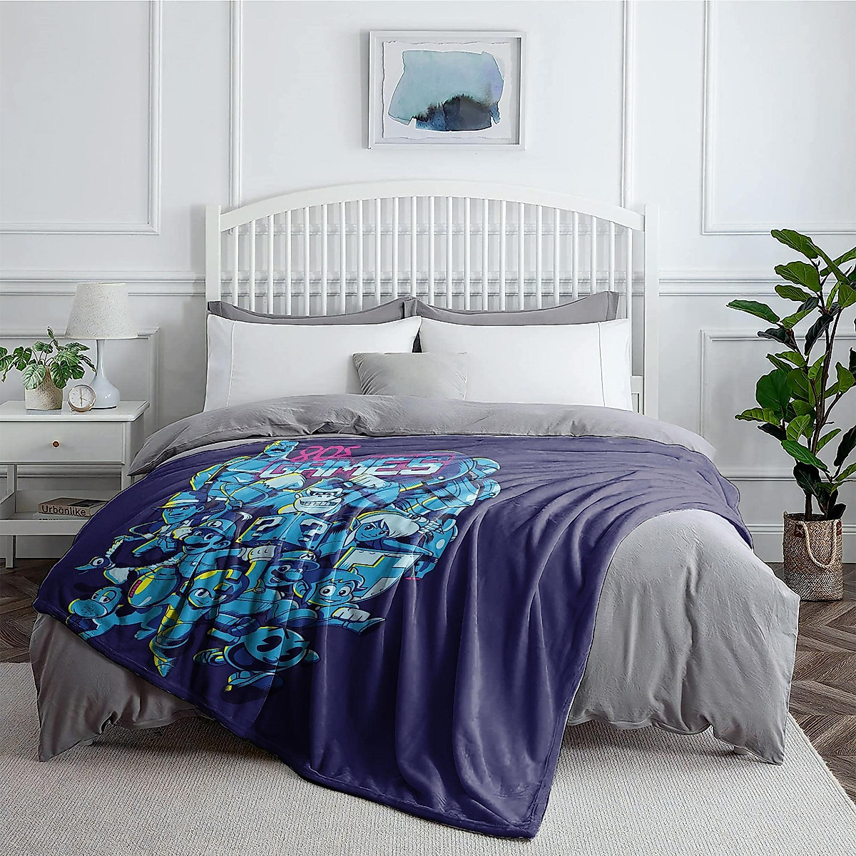 NICHIYOBI Redcap Beard Plumber Bros Game Flannel Blanket Kobayashi Tohru Kanna Lightweight Cozy Throw Blanket Warm Bed Blanket fit Sofa and Couch (08,Large 80x60in)