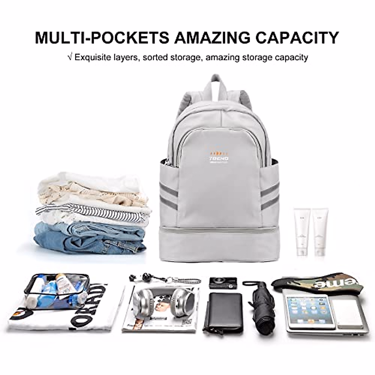Gym Backpack for Women with Shoes Compartment & Wet Pocket, Large Women Travel Backpack Water Resistant, Sports Swimming Backpack Gym Bag