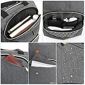 Kuosdaz Backpack for Women and Men, College Backpack Computer Bag, 15.6 Inch Fashion Laptop Bag with USB Charging Port, Wide Open Large Water Resistant Nurse Back Pack, Travel Daypack, Grey