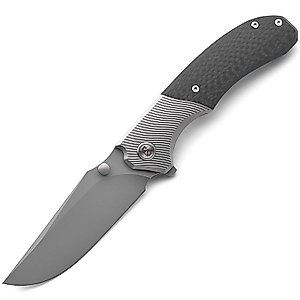 Miguron Knives M Centurion Flipper Folding Knife 3.5" S90V Blade Titanium And Black Carbon Fiber Handle Camping Hiking Pocket Knife MGR-609CBK
