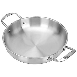Zerodeko Korean Ramen Noodle Pot Korea Cooking Instant Noodles Pots with Handle Stainless Steel Everyday Pan Stock Pot Chef Pan Kitchen Cookware for Soup Rice Pasta Silver 26CM