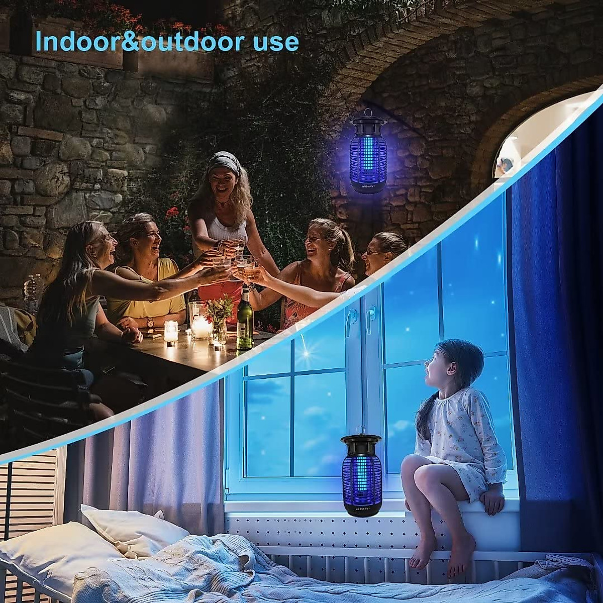 POWIFY Bug Zapper Outdoor, High Powered Mosquito Zapper Fly Zapper, Waterproof Mosquito Killer, Electric Insect Fly Traps for for Gnat, Moth, Flying Insect