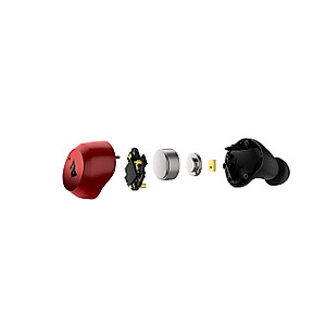 ausounds AU-Stream Hybrid Bluetooth True Wireless Hybrid Active Noise Cancelling Earbuds with Touch Controls, Wireless Charging Case, and Premium Dynamic Drivers, Red