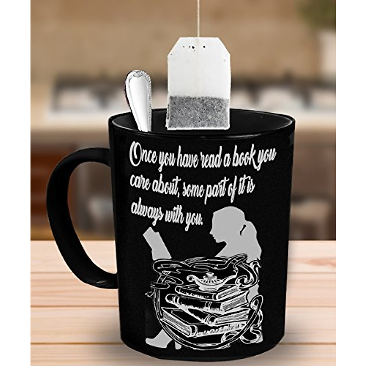 Book Lover Mug (Black) Once You Have Read A Book..., With Image Bookworm Gift, Novelty Gifts, Ceramic Coffee Cup By Vitazi Kitchenware (11 Ounces)