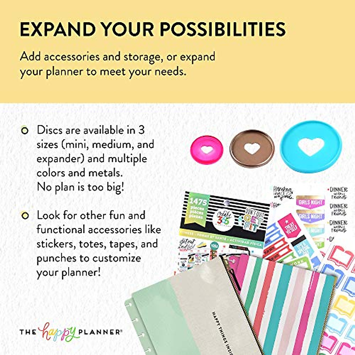 me & my BIG ideas The Happy Planner - Foodie (Recipe Organizer) Theme - 8 Month Undated - Recipe Layout - Holds 160 Recipes, 10 Grocery Lists, 8 Dividers and Quick Cooking Guide - Classic Size