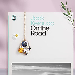 4 Pcs Metal Bookmark with Pendant Tassel Students Astronaut Brass Book Marks Girls Gift for Kids Children Teachers Girlfriend Book Lovers Lady (Astronaut)