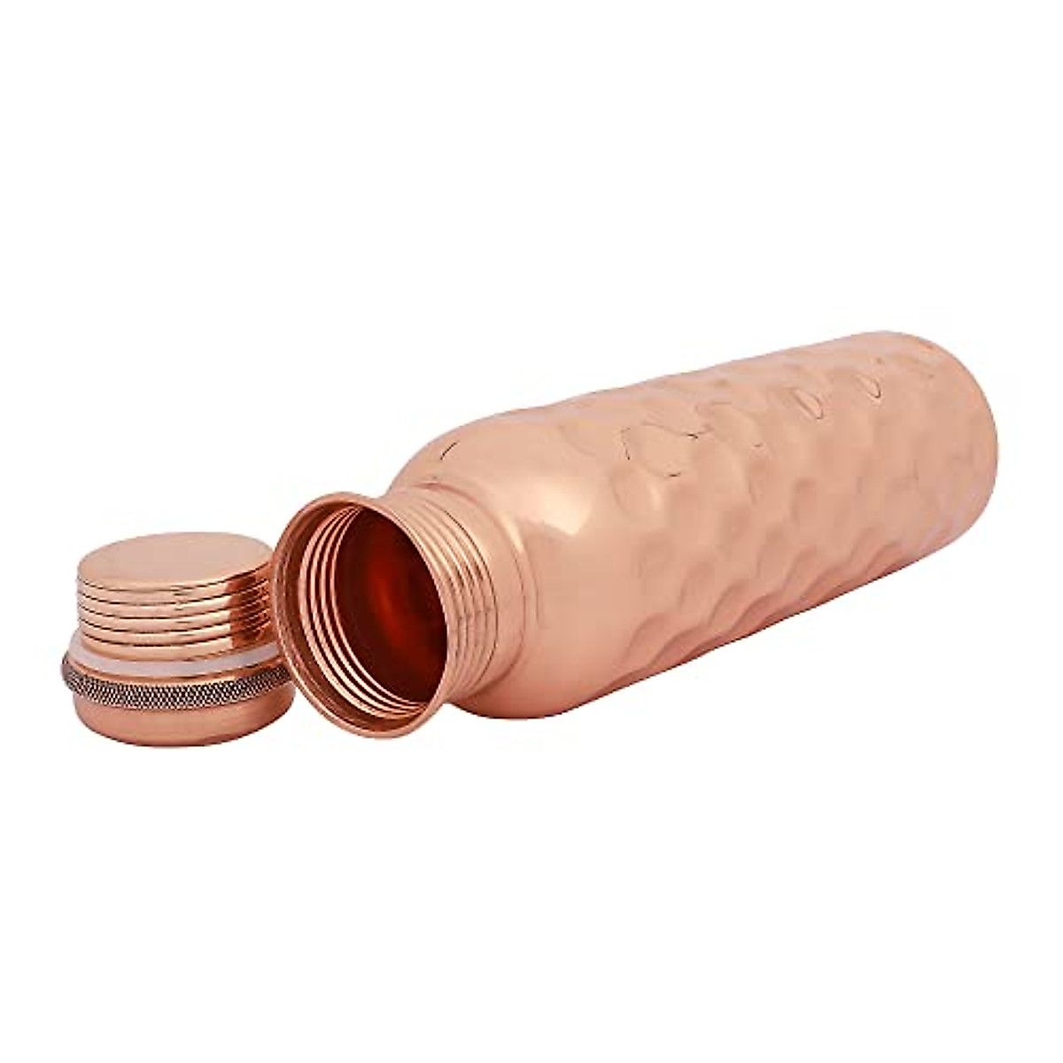 Pure Copper yoga Handmade Diamond Hammered Design Leak Proof Bottle 1000 ML diamond hammered design Copper Bottle Outside Lacquer Coated, inside polish Health Benefit Leak Proof 1000 ml copper bottle.