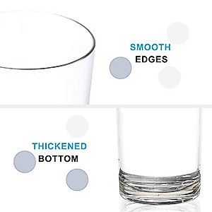 REALWAY 17-Ounce Shatterproof Plastic Water Tumbler, Clear Unbreakable Drinking Glasses, Dishwasher-Safe and BPA Free Set of 6