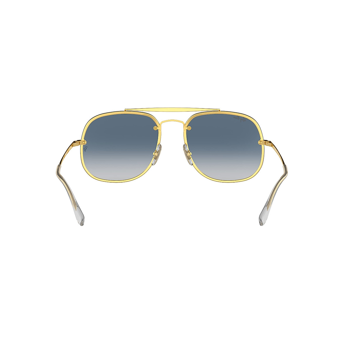 Ray-Ban RB3583N Blaze General Square Sunglasses, Gold/Clear Gradient Blue Mirrored Red, 58 mm