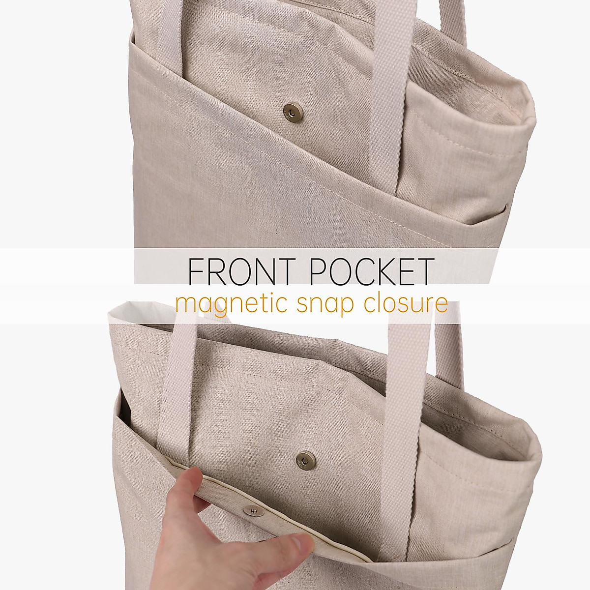 FNOLIA Laptop Tote, 2-in-1 Tote Backpack, Convertible Water-resistant Bag for Office, College, Travel, fit for 14 inches laptop, Gift for co-workers, teachers Beige