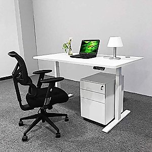 VWINDESK VJ201-S3 Electric Height Adjustable Sitting Standing Desk Frame Only/Sit Stand - Dual Motors 3 Segment Motorized Desk Base Only,White