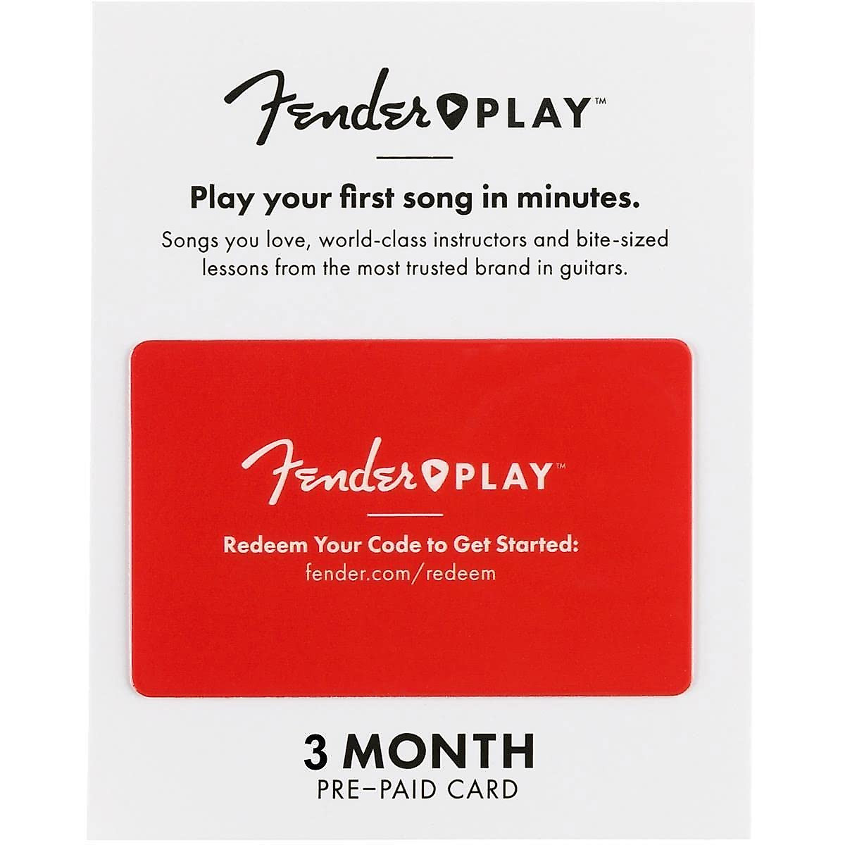 Fender Play 3-Month Subscription Prepaid Gift Card