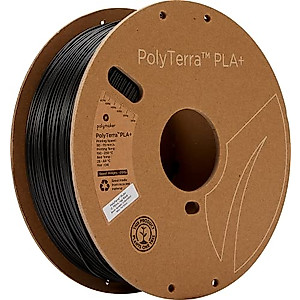 Polymaker PLA+ 3D Printer Filament 1.75mm, Black PLA Plus Filament 1.75 PLA Filament Satin Surface 1kg - PolyTerra Tough PLA + 3D Printing Filament Black PLA Roll