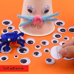 Wiggle Eyes Adhesive Googly Eyes self-Adhesive Round Plastic Twinkle Eyes for Craft Making and Party Decoration (40mm-20 Pcs)