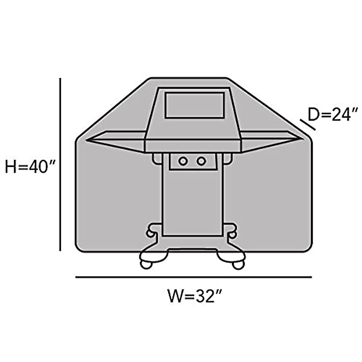 Covermates Grill Cover – Weather Resistant Polyester, Adjustable Drawcord, Mesh Vent, Grill and Heating-Khaki